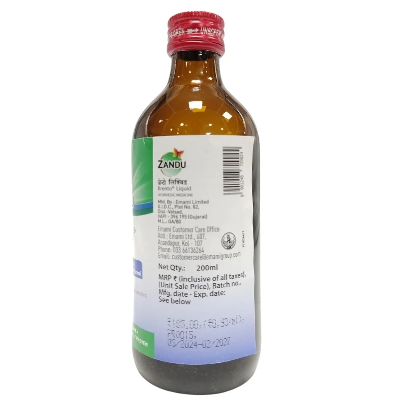 Zandu Brento Syrup (200ml), Buy Zandu Brento Syrup 200 ml Online at ...