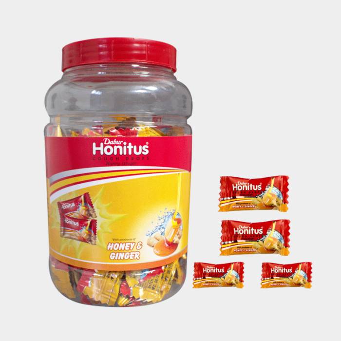Honitus Cough Drops Ginger (100Loz) - Dabur - AyurCentral Online