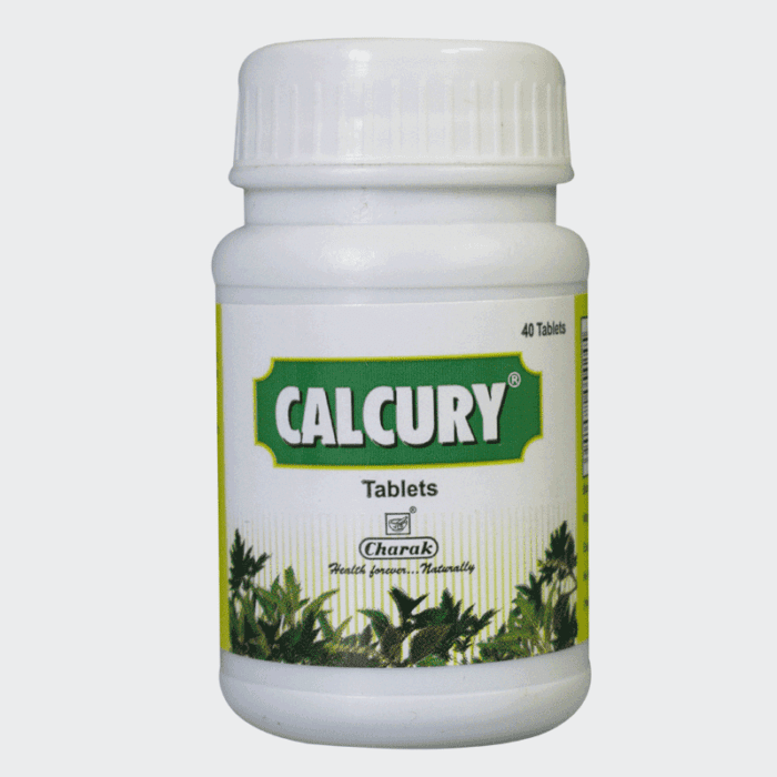 Calcury Tablets (40Tabs) - Charak Pharma - Ayurcentral Online