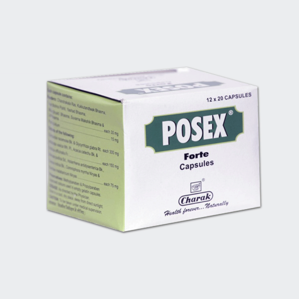 Posex Forte Capsule (20Caps) - Charak Pharma - AyurCentral Online