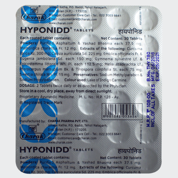 Hyponidd Tablet (30Tabs) - Charak Pharma - AyurCentral Online