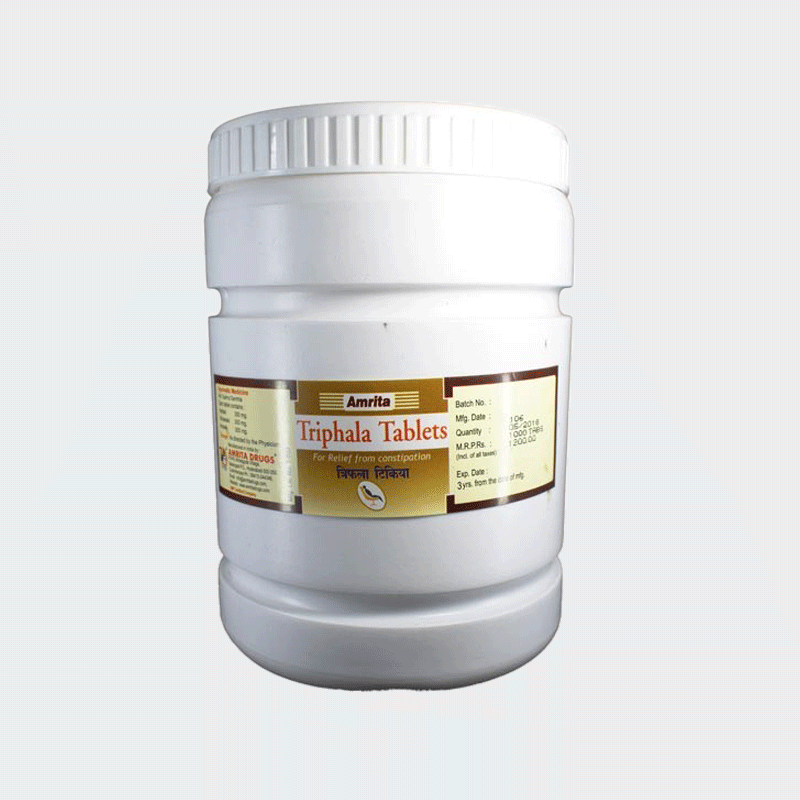 Triphala Tablet - Amrita Drugs - AyurCentral Online