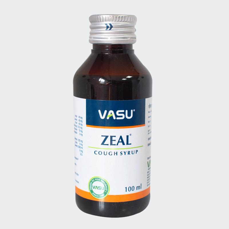 Zeal Cough Syrup SF (100ml) - Vasu Pharma - AyurCentral Online