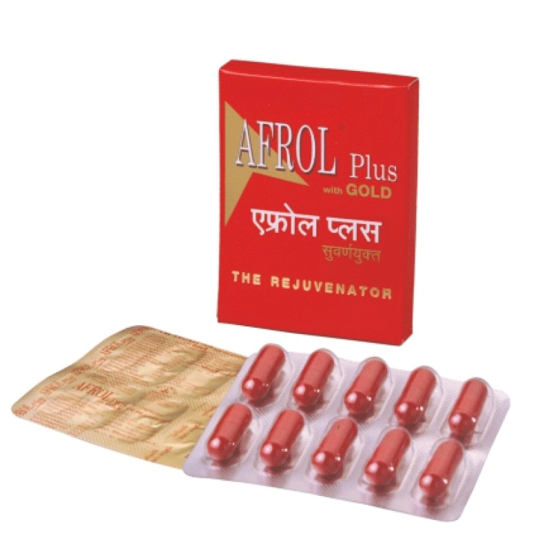 Afrol Plus Capsule (10Caps) - Gold - Solumiks - AyurCentral Online
