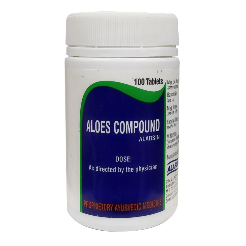 Aloes Compound Tablet (100Tabs) - Alarsin - AyurCentral Online