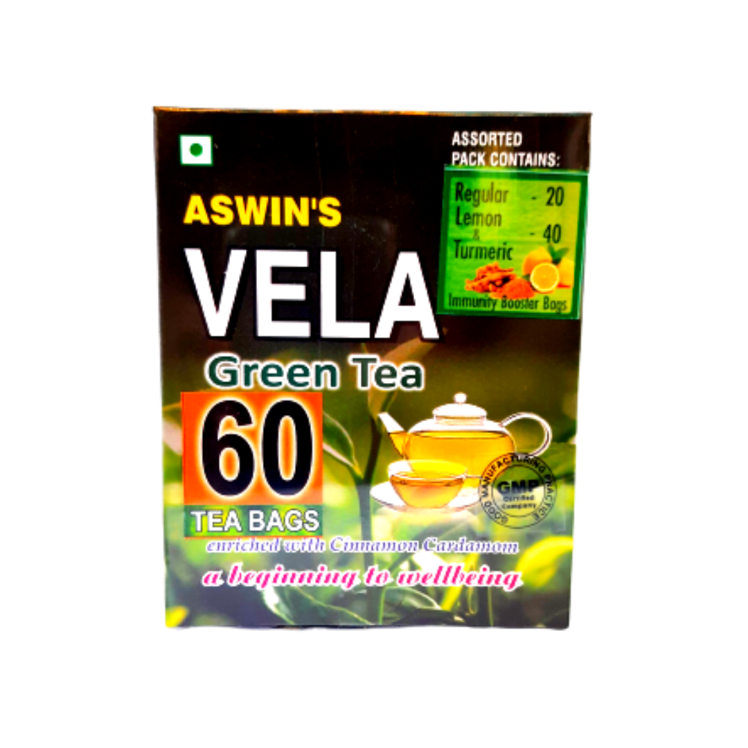 Vela Green Tea (60Bags) - Aswini Herbs - AyurCentral Online