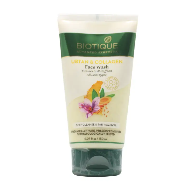 Buy BIO UBTAN AND COLLAGEN FACE WASH 150 ML - BIOTIQUE